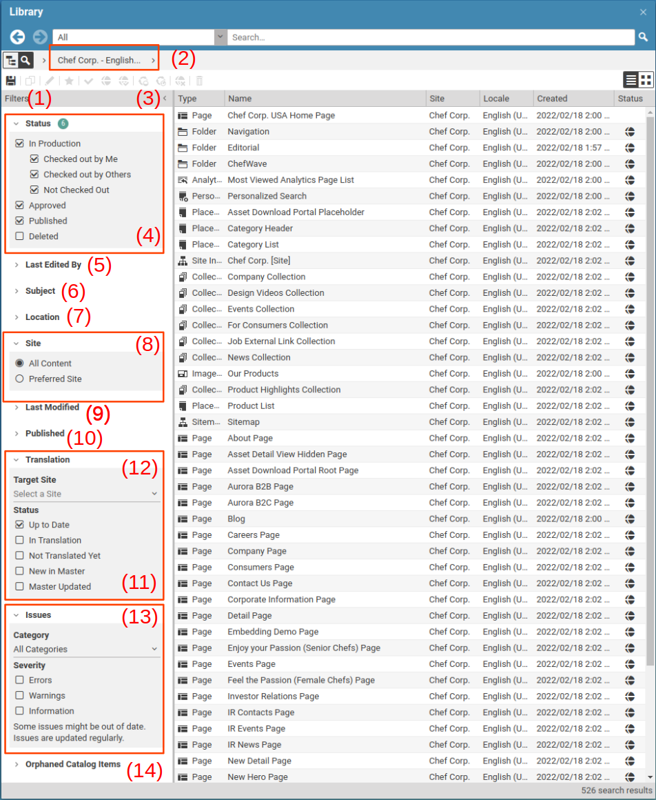 Studio User Manual / 4.3.5 Navigating in the Library