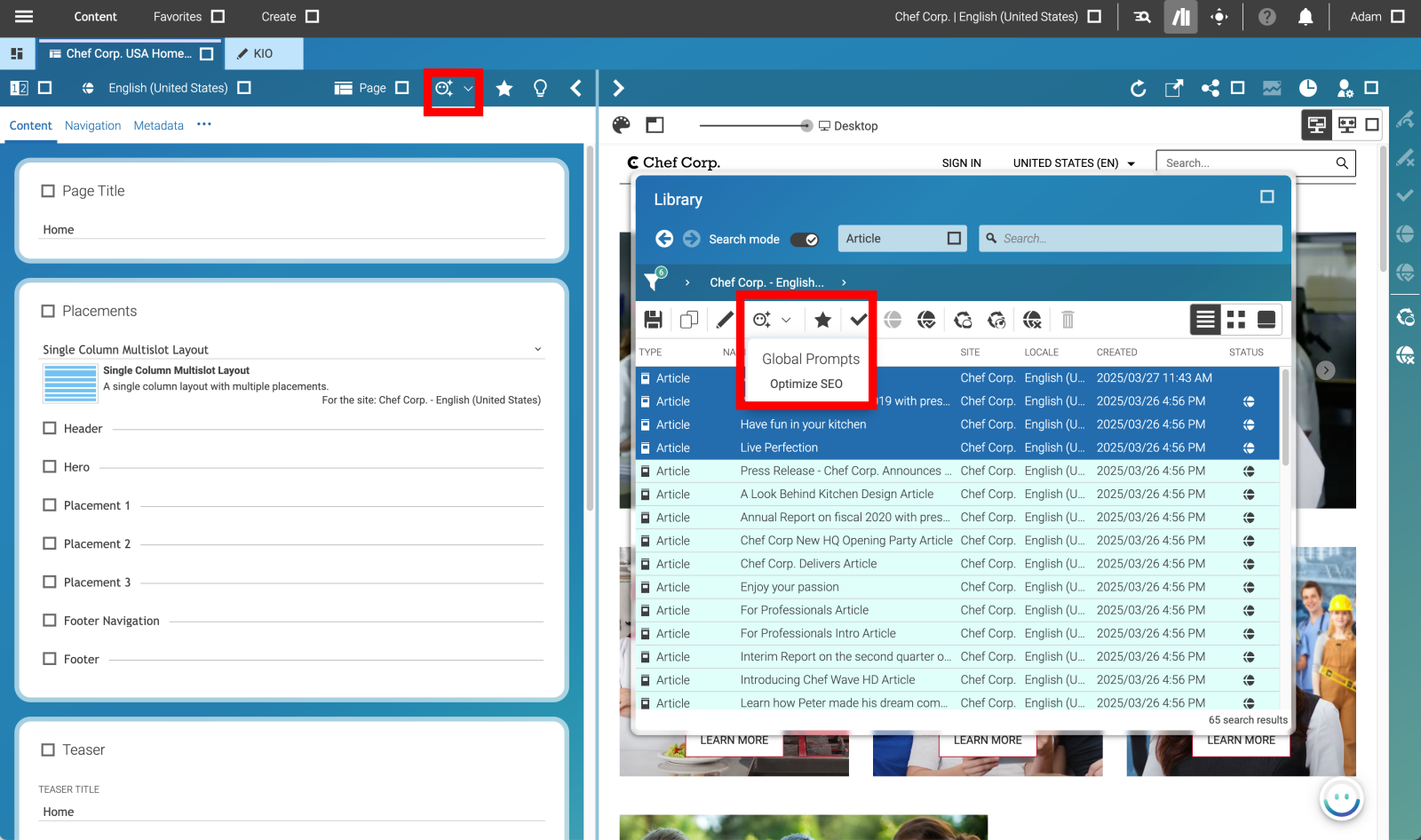 Using KIO Co-Pilot ・ CoreMedia Experience Platform